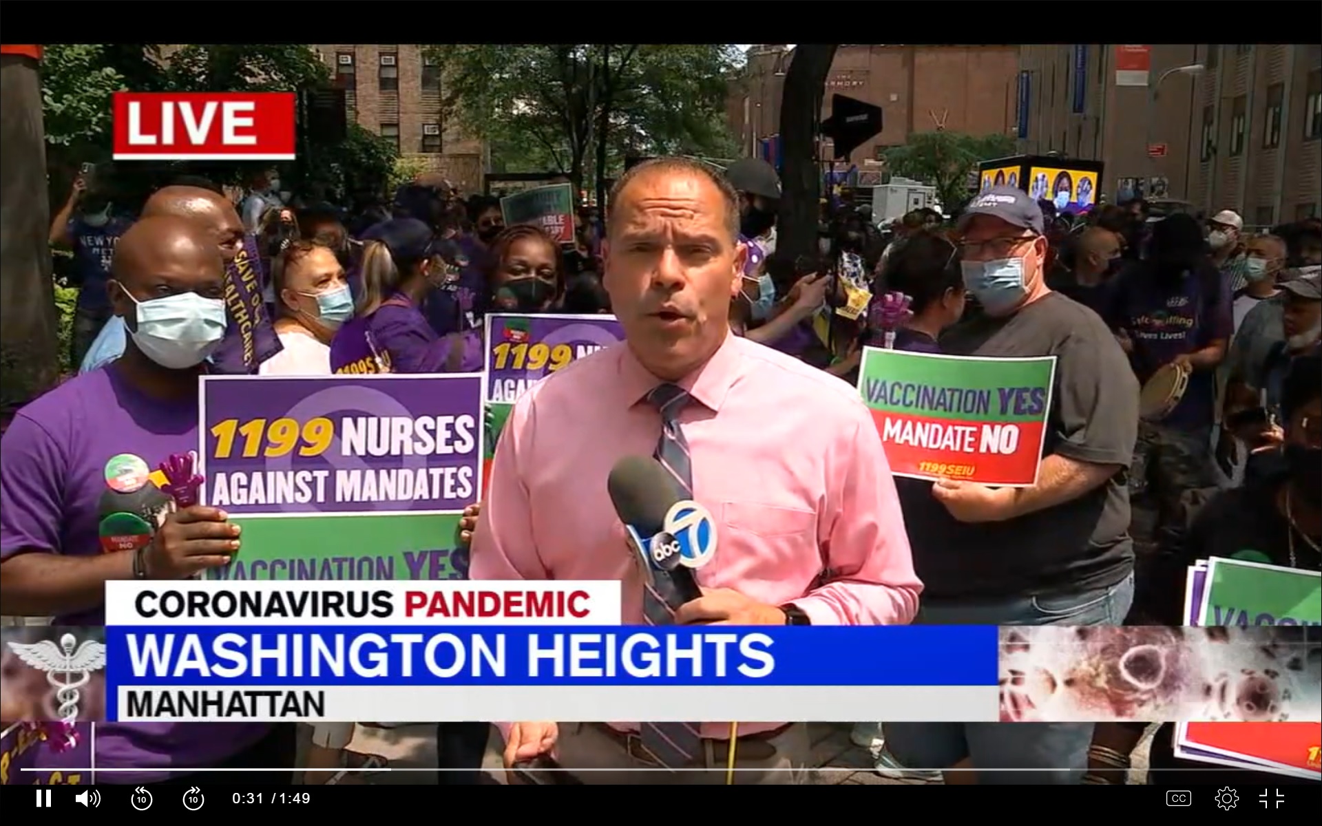 Local 1199 Protests Forced Vaccination in Washington Heights ...