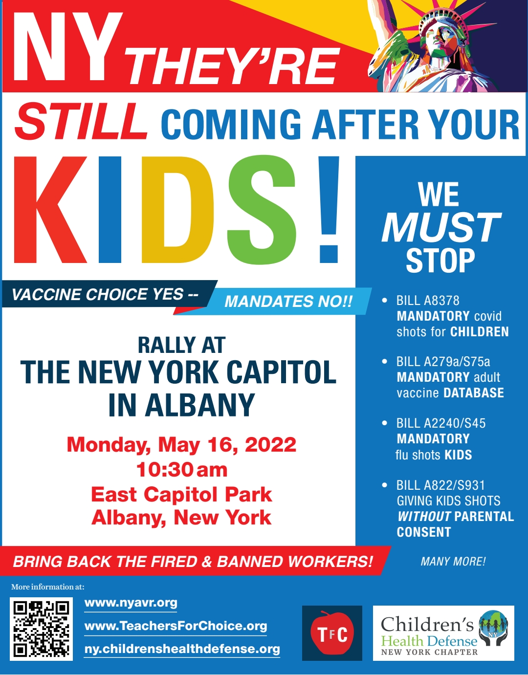 Rally Against Mandates Returns to Albany, NY 5-16-22 – Teachers For Choice